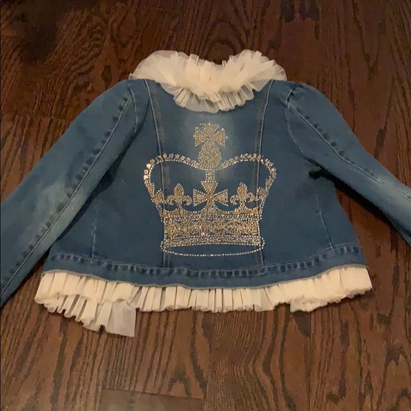 Mae Li Rose | Jackets & Coats | Denim Jacket With Ruffle Collar And ...